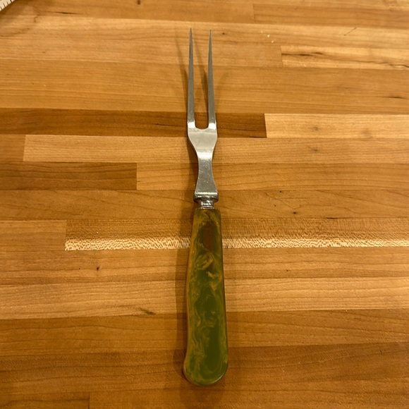 Vintage | Kitchen | Vintage Bakelite Carving Meat Fork Green Serving ...